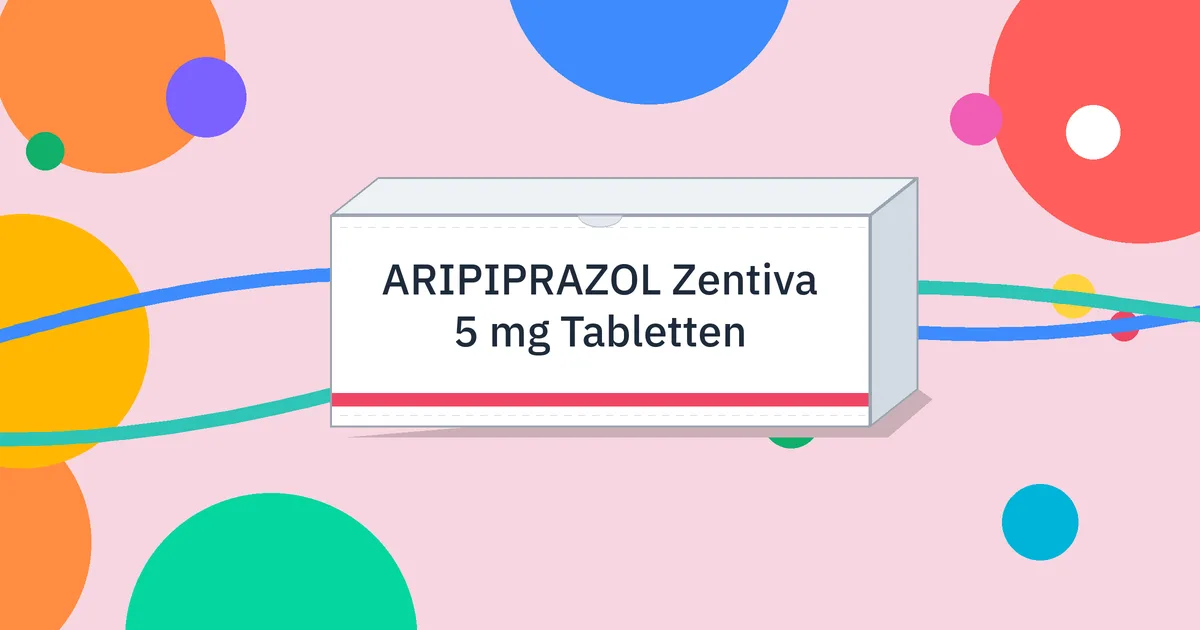 Symbolbild: Packung mit der Aufschrift ARIPIPRAZOL Zentiva 5 mg Tabletten (PZN 16743482) – Verfügbarkeit und Bezug in Apotheken in Frankfurt am Main