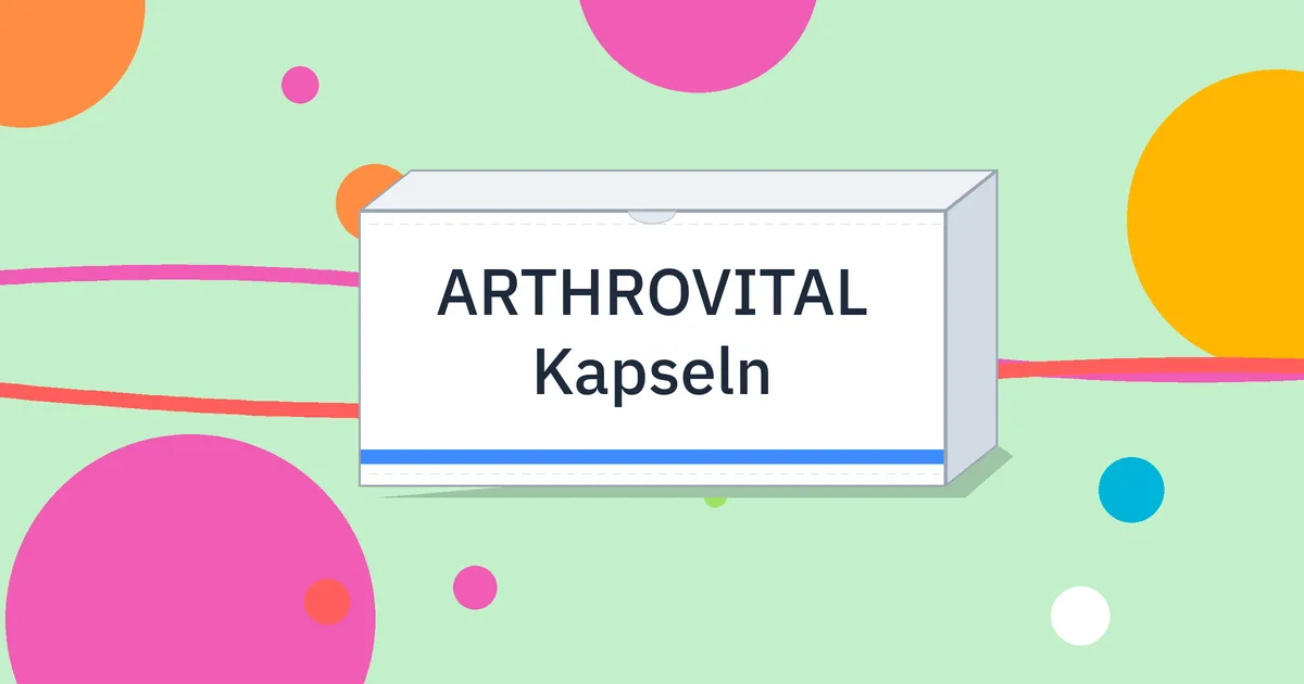 Symbolbild: Packung mit der Aufschrift ARTHROVITAL Kapseln (PZN 06127291) – Verfügbarkeit und Bezug in Apotheken in Frankfurt am Main