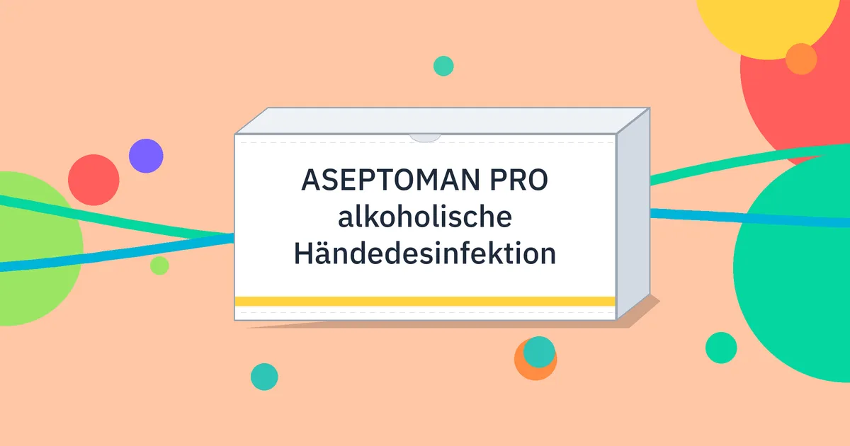 Symbolbild: Packung mit der Aufschrift ASEPTOMAN PRO alkoholische Händedesinfektion (PZN 16765963) – Verfügbarkeit und Bezug in Apotheken in Frankfurt am Main