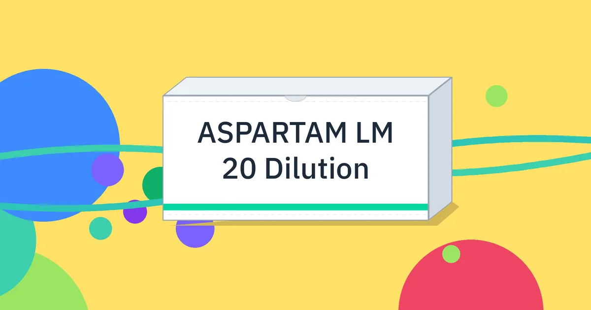 Symbolbild: Packung mit der Aufschrift ASPARTAM LM 20 Dilution (PZN 12782108) – Verfügbarkeit und Bezug in Apotheken in Frankfurt am Main