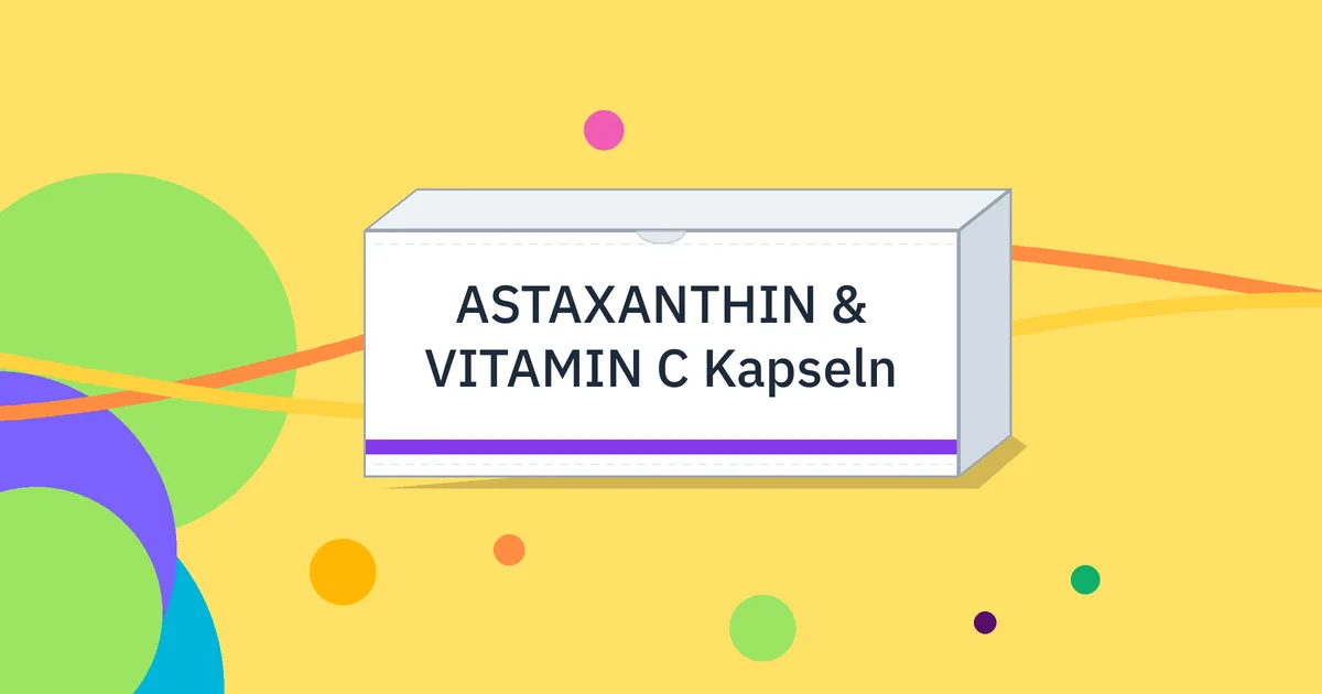 Symbolbild: Packung mit der Aufschrift ASTAXANTHIN & VITAMIN C Kapseln (PZN 18650715) – Verfügbarkeit und Bezug in Apotheken in Frankfurt am Main