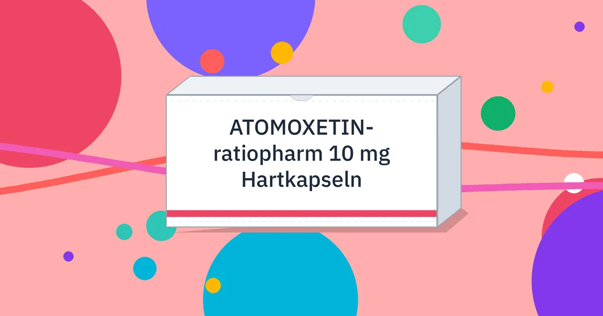 Symbolbild: Packung mit der Aufschrift ATOMOXETIN-ratiopharm 10 mg Hartkapseln (PZN 14189113) – Verfügbarkeit und Bezug in Apotheken in Frankfurt am Main