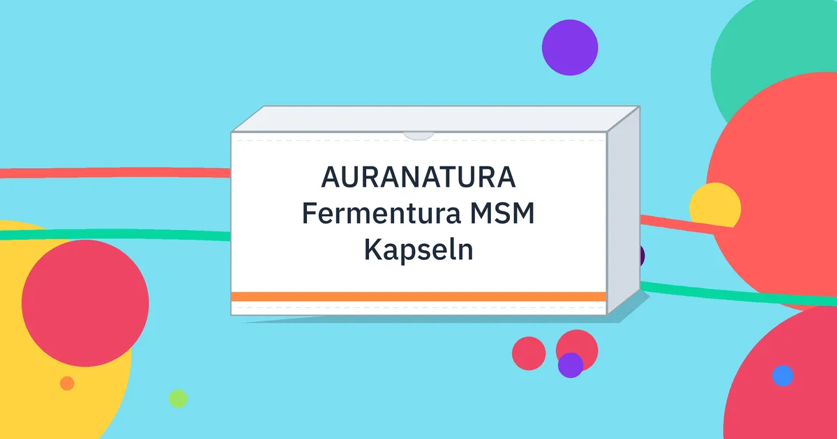 Symbolbild: Packung mit der Aufschrift AURANATURA Fermentura MSM Kapseln (PZN 18227299) – Verfügbarkeit und Bezug in Apotheken in Frankfurt am Main