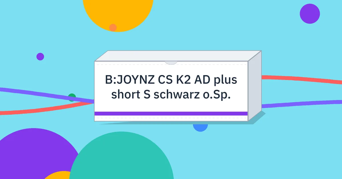 Symbolbild: Packung mit der Aufschrift B:JOYNZ CS K2 AD plus short S schwarz o.Sp. (PZN 20525868) – Verfügbarkeit und Bezug in Apotheken in Frankfurt am Main