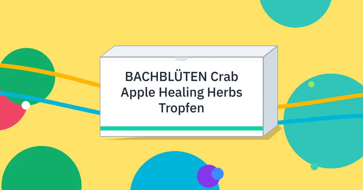 Symbolbild: Packung mit der Aufschrift BACHBLÜTEN Crab Apple Healing Herbs Tropfen (PZN 07363409) – Verfügbarkeit und Bezug in Apotheken in Frankfurt am Main