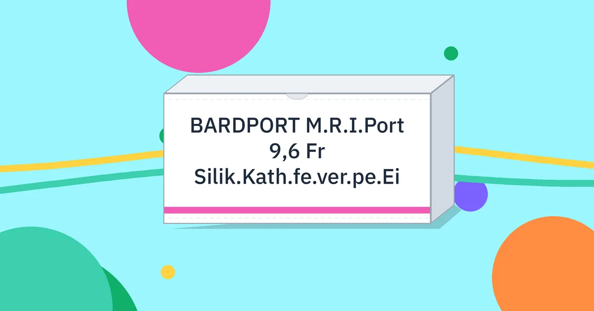Symbolbild: Packung mit der Aufschrift BARDPORT M.R.I.Port 9,6 Fr Silik.Kath.fe.ver.pe.Ei (PZN 02755352) – Verfügbarkeit und Bezug in Apotheken in Frankfurt am Main
