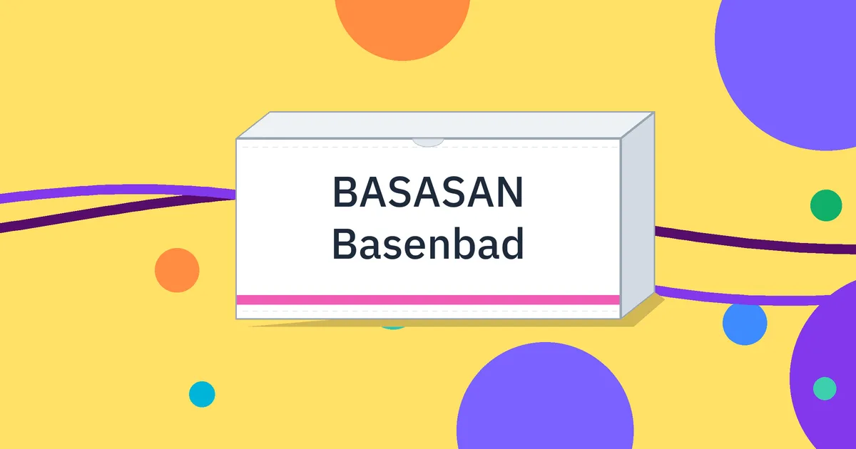 Symbolbild: Packung mit der Aufschrift BASASAN Basenbad (PZN 14252900) – Verfügbarkeit und Bezug in Apotheken in Frankfurt am Main