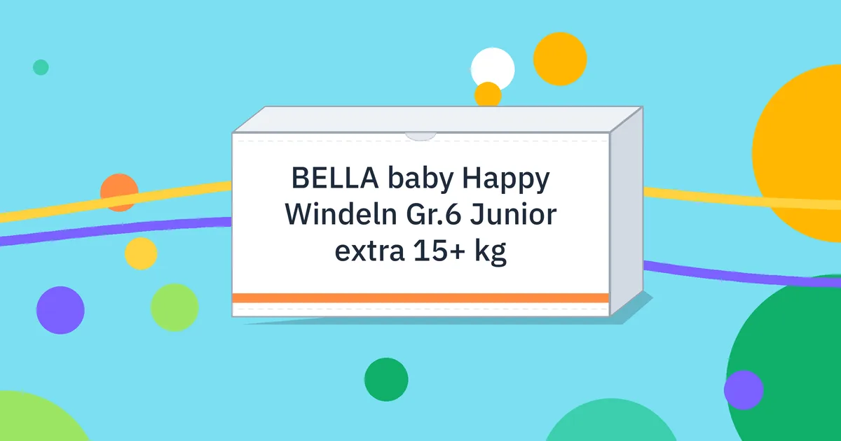Symbolbild: Packung mit der Aufschrift BELLA baby Happy Windeln Gr.6 Junior extra 15+ kg (PZN 18815926) – Verfügbarkeit und Bezug in Apotheken in Frankfurt am Main