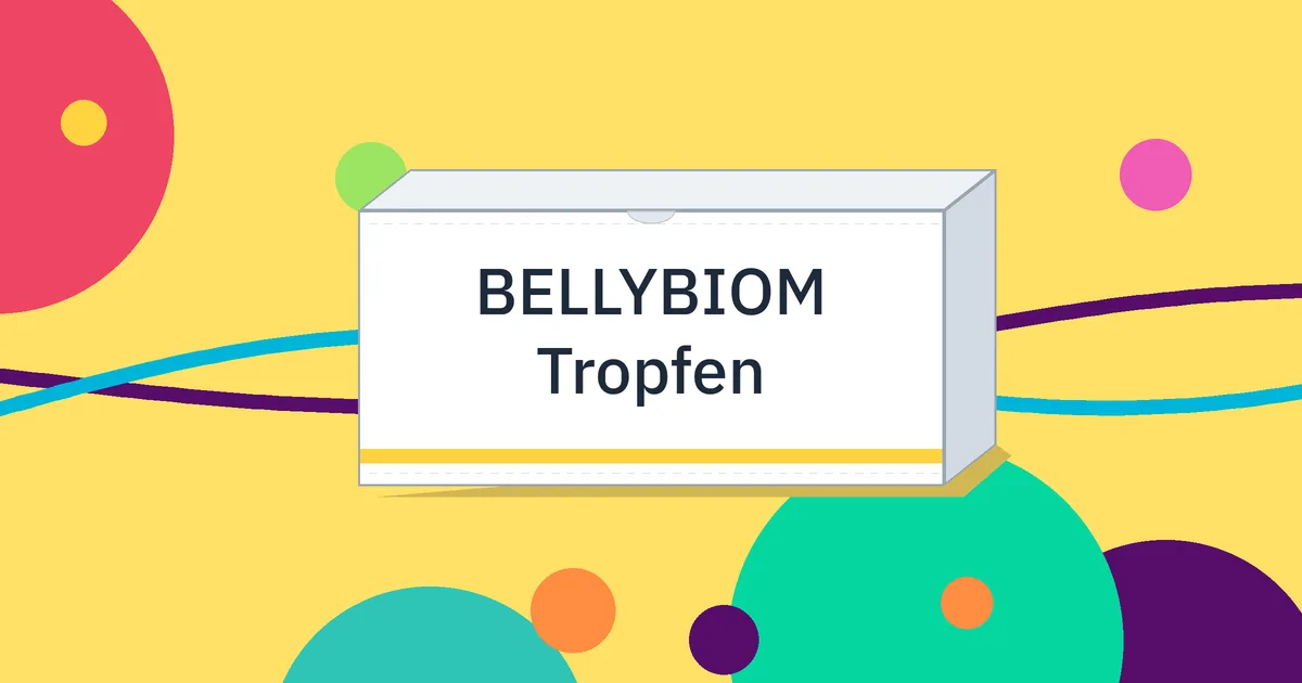 Symbolbild: Packung mit der Aufschrift BELLYBIOM Tropfen (PZN 20000077) – Verfügbarkeit und Bezug in Apotheken in Frankfurt am Main