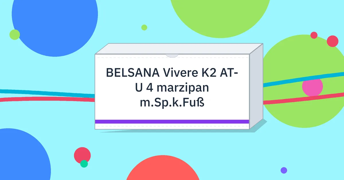 Symbolbild: Packung mit der Aufschrift BELSANA Vivere K2 AT-U 4 marzipan m.Sp.k.Fuß (PZN 12187297) – Verfügbarkeit und Bezug in Apotheken in Frankfurt am Main