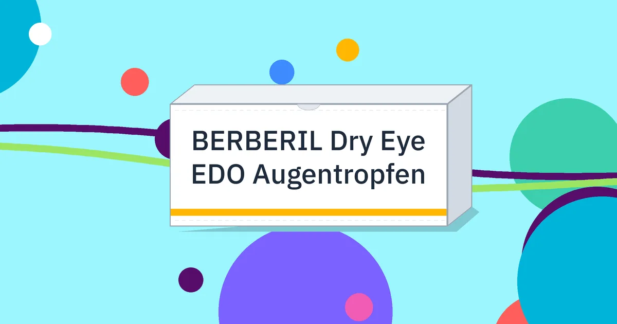 Symbolbild: Packung mit der Aufschrift BERBERIL Dry Eye EDO Augentropfen (PZN 01929471) – Verfügbarkeit und Bezug in Apotheken in Frankfurt am Main
