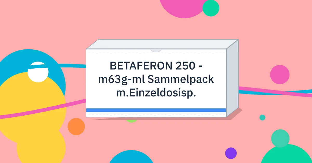 Symbolbild: Packung mit der Aufschrift BETAFERON 250 -m63g-ml Sammelpack m.Einzeldosisp. (PZN 05958943) – Verfügbarkeit und Bezug in Apotheken in Frankfurt am Main
