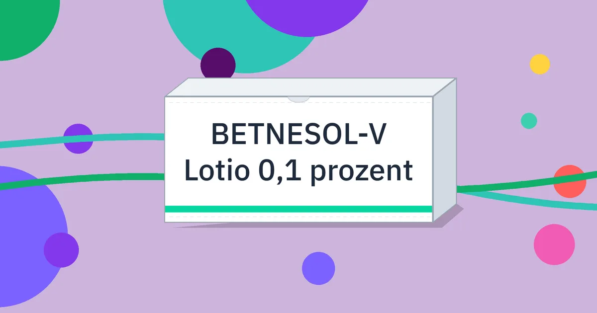 Symbolbild: Packung mit der Aufschrift BETNESOL-V Lotio 0,1 prozent (PZN 02339429) – Verfügbarkeit und Bezug in Apotheken in Frankfurt am Main