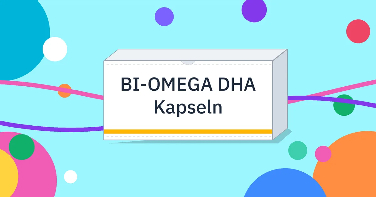 Symbolbild: Packung mit der Aufschrift BI-OMEGA DHA Kapseln (PZN 18023450) – Verfügbarkeit und Bezug in Apotheken in Frankfurt am Main