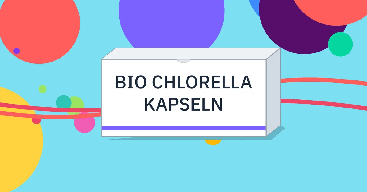 Symbolbild: Packung mit der Aufschrift BIO CHLORELLA KAPSELN (PZN 11683870) – Verfügbarkeit und Bezug in Apotheken in Frankfurt am Main