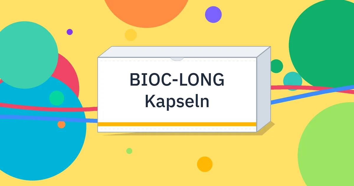 Symbolbild: Packung mit der Aufschrift BIOC-LONG Kapseln (PZN 15245492) – Verfügbarkeit und Bezug in Apotheken in Frankfurt am Main