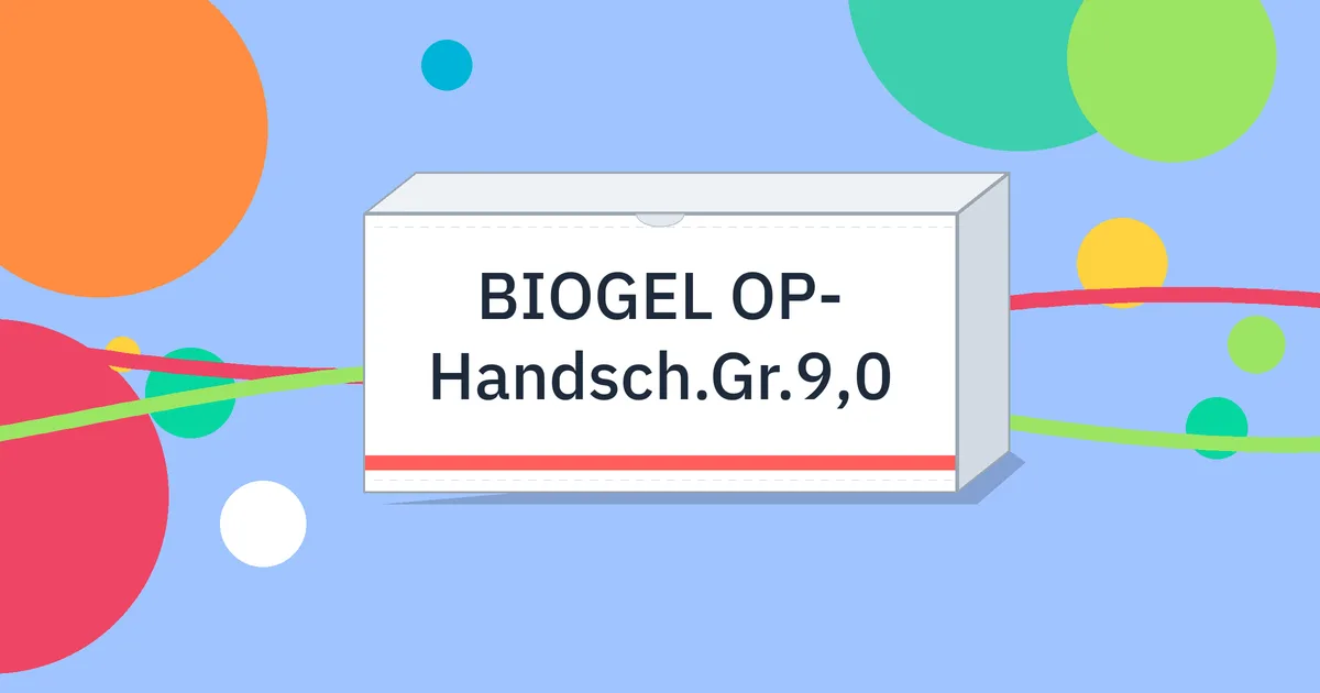 Symbolbild: Packung mit der Aufschrift BIOGEL OP-Handsch.Gr.9,0 (PZN 03987366) – Verfügbarkeit und Bezug in Apotheken in Frankfurt am Main