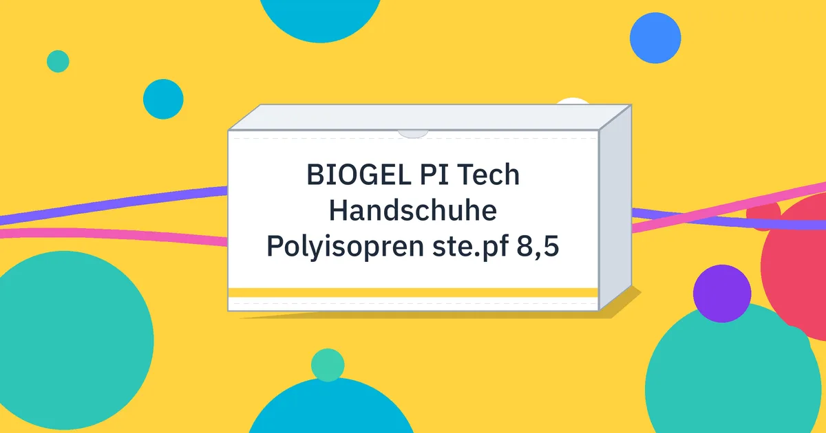 Symbolbild: Packung mit der Aufschrift BIOGEL PI Tech Handschuhe Polyisopren ste.pf 8,5 (PZN 20866664) – Verfügbarkeit und Bezug in Apotheken in Frankfurt am Main