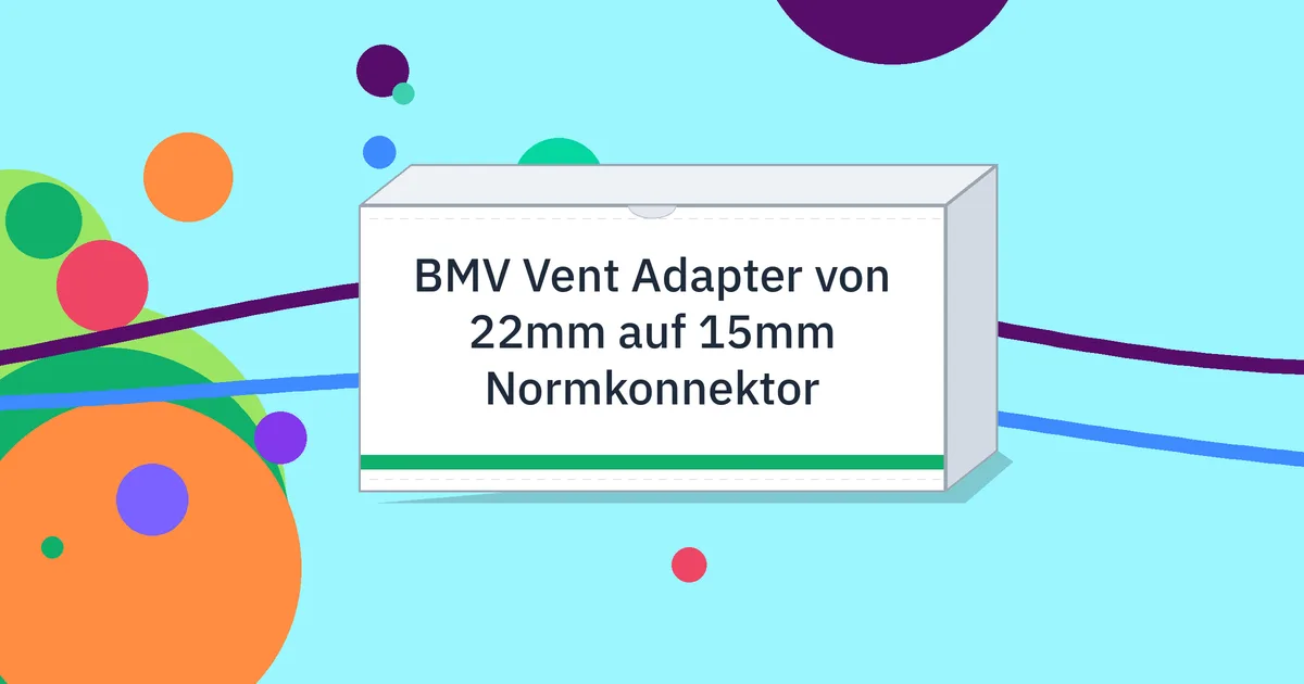 Symbolbild: Packung mit der Aufschrift BMV Vent Adapter von 22mm auf 15mm Normkonnektor (PZN 10960965) – Verfügbarkeit und Bezug in Apotheken in Frankfurt am Main