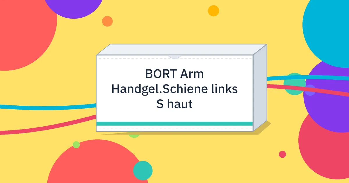 Symbolbild: Packung mit der Aufschrift BORT Arm Handgel.Schiene links S haut (PZN 03808837) – Verfügbarkeit und Bezug in Apotheken in Frankfurt am Main