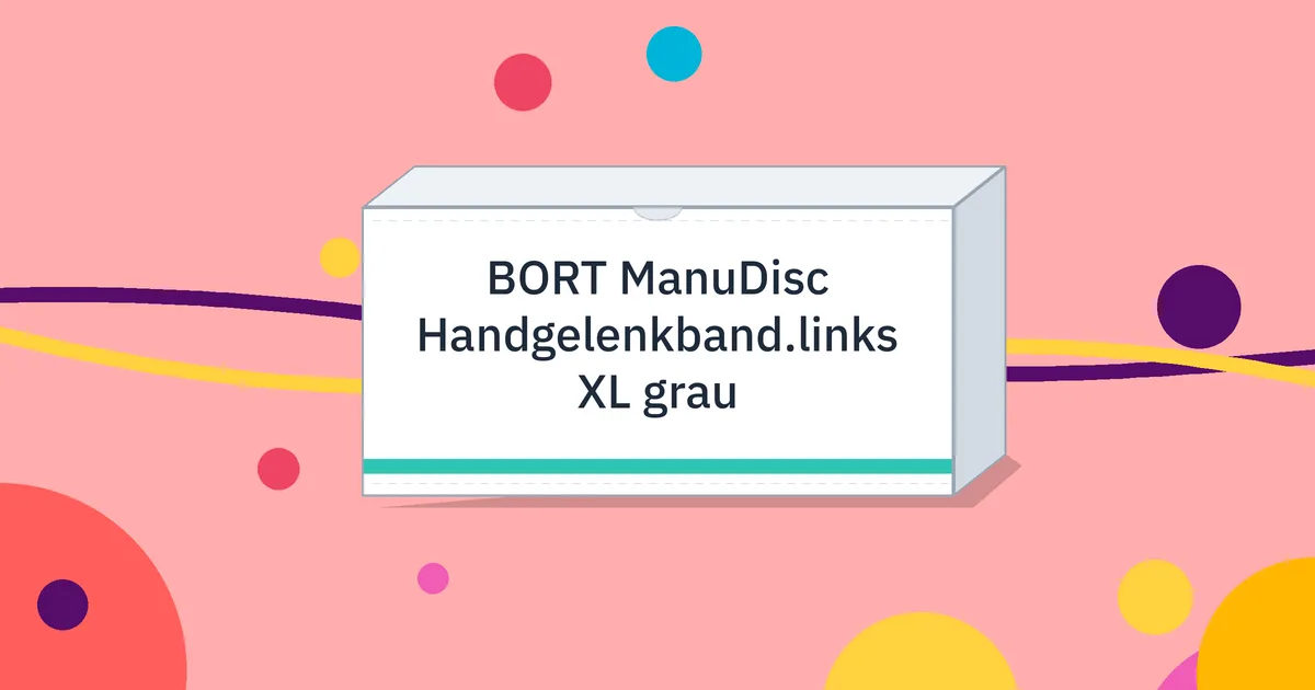 Symbolbild: Packung mit der Aufschrift BORT ManuDisc Handgelenkband.links XL grau (PZN 02759249) – Verfügbarkeit und Bezug in Apotheken in Frankfurt am Main