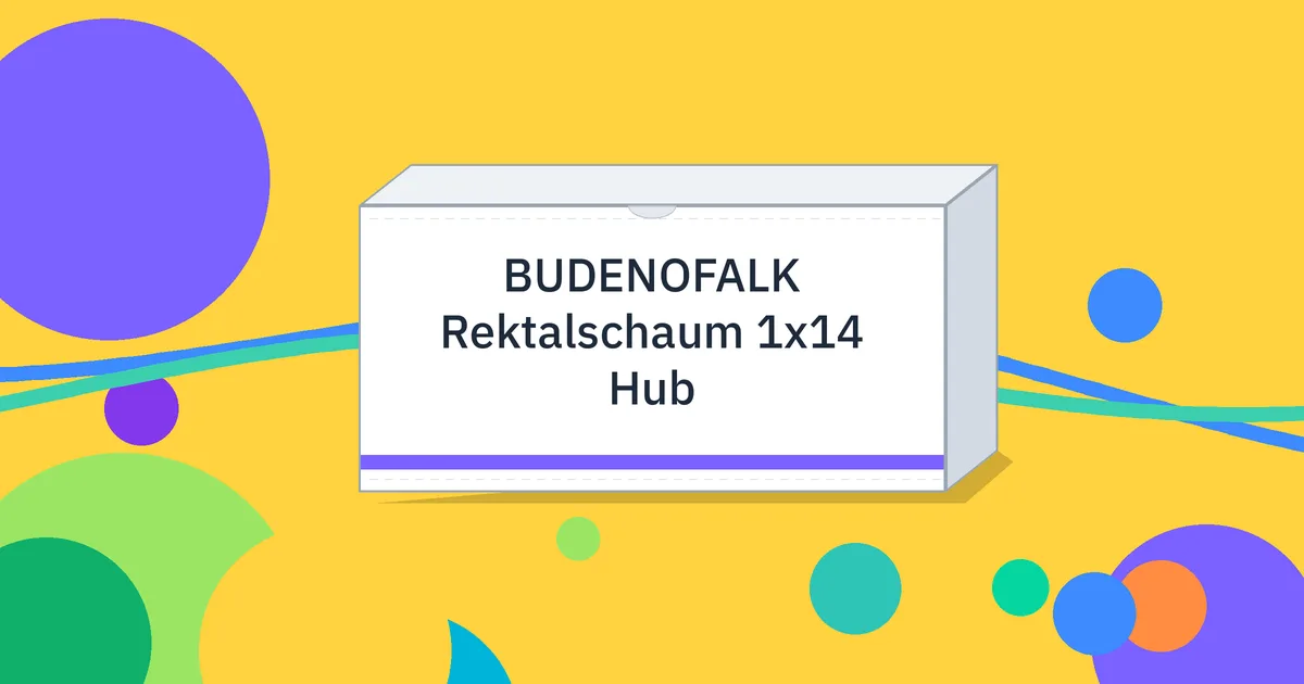 Symbolbild: Packung mit der Aufschrift BUDENOFALK Rektalschaum 1x14 Hub (PZN 10112680) – Verfügbarkeit und Bezug in Apotheken in Frankfurt am Main