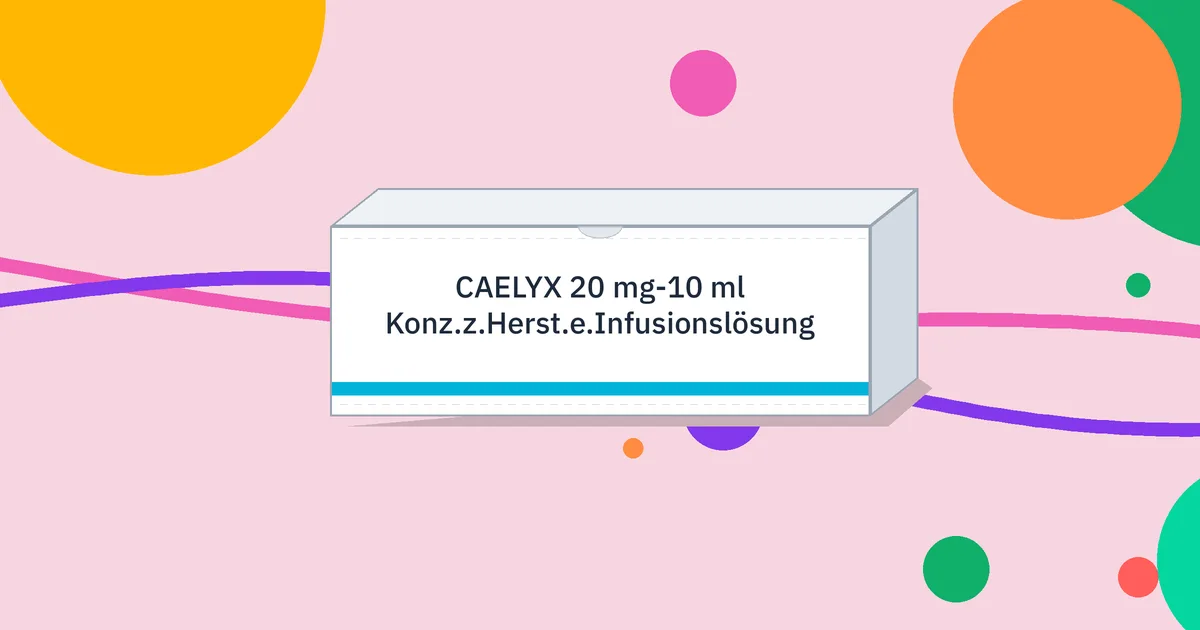 Symbolbild: Packung mit der Aufschrift CAELYX 20 mg-10 ml Konz.z.Herst.e.Infusionslösung (PZN 07653538) – Verfügbarkeit und Bezug in Apotheken in Frankfurt am Main