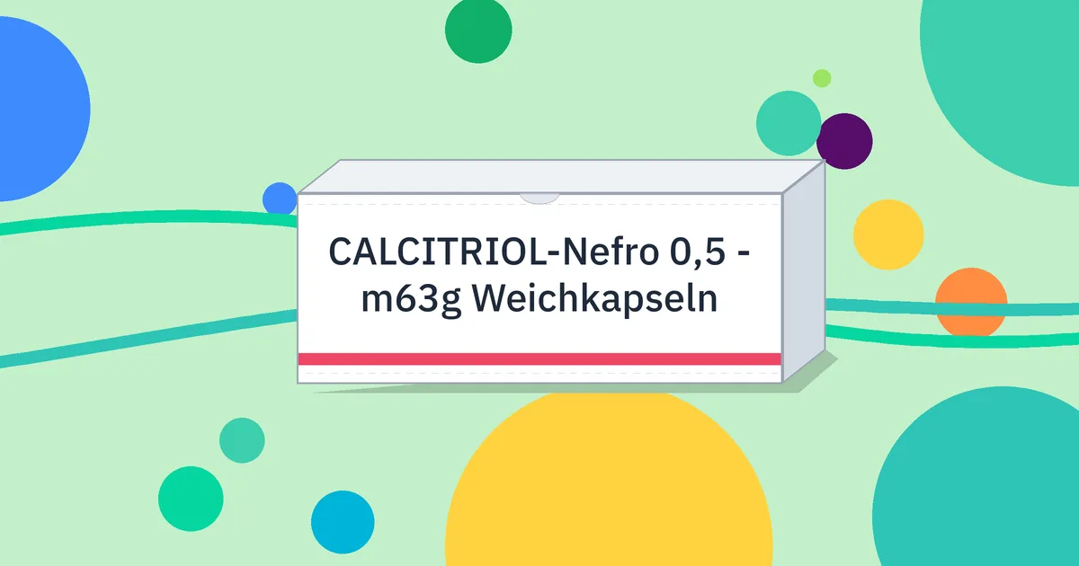 Symbolbild: Packung mit der Aufschrift CALCITRIOL-Nefro 0,5 -m63g Weichkapseln (PZN 18601792) – Verfügbarkeit und Bezug in Apotheken in Frankfurt am Main