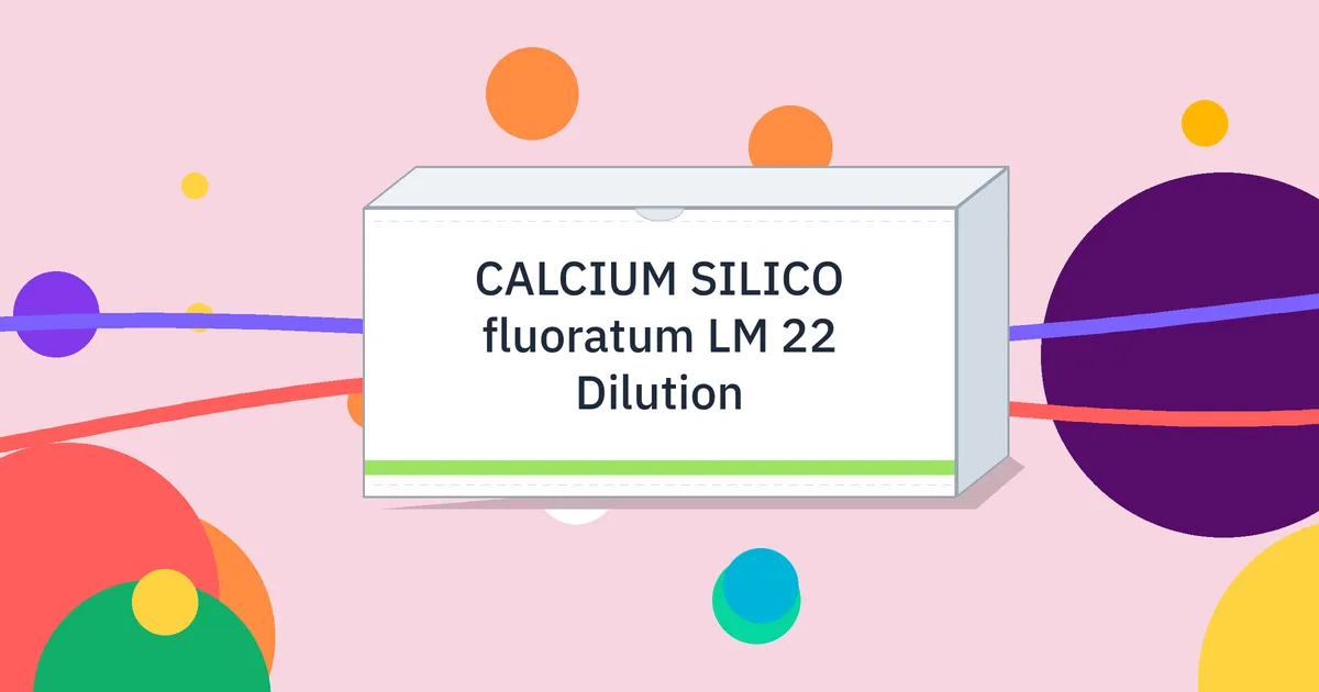 Symbolbild: Packung mit der Aufschrift CALCIUM SILICO fluoratum LM 22 Dilution (PZN 12806205) – Verfügbarkeit und Bezug in Apotheken in Frankfurt am Main