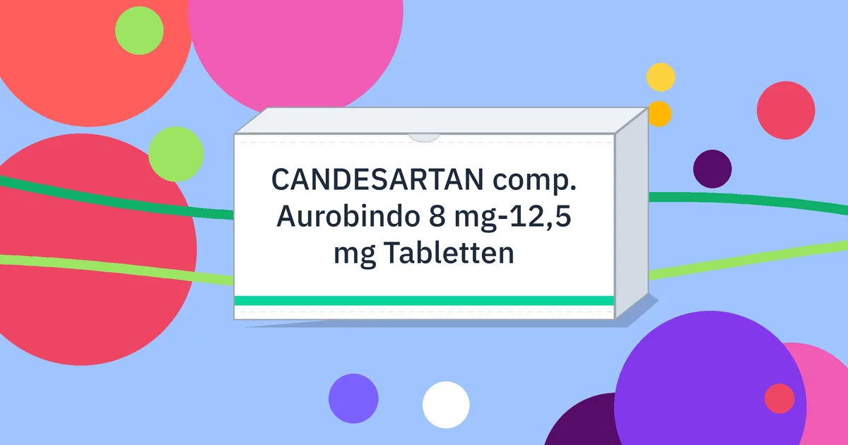 Symbolbild: Packung mit der Aufschrift CANDESARTAN comp. Aurobindo 8 mg-12,5 mg Tabletten (PZN 11172655) – Verfügbarkeit und Bezug in Apotheken in Frankfurt am Main