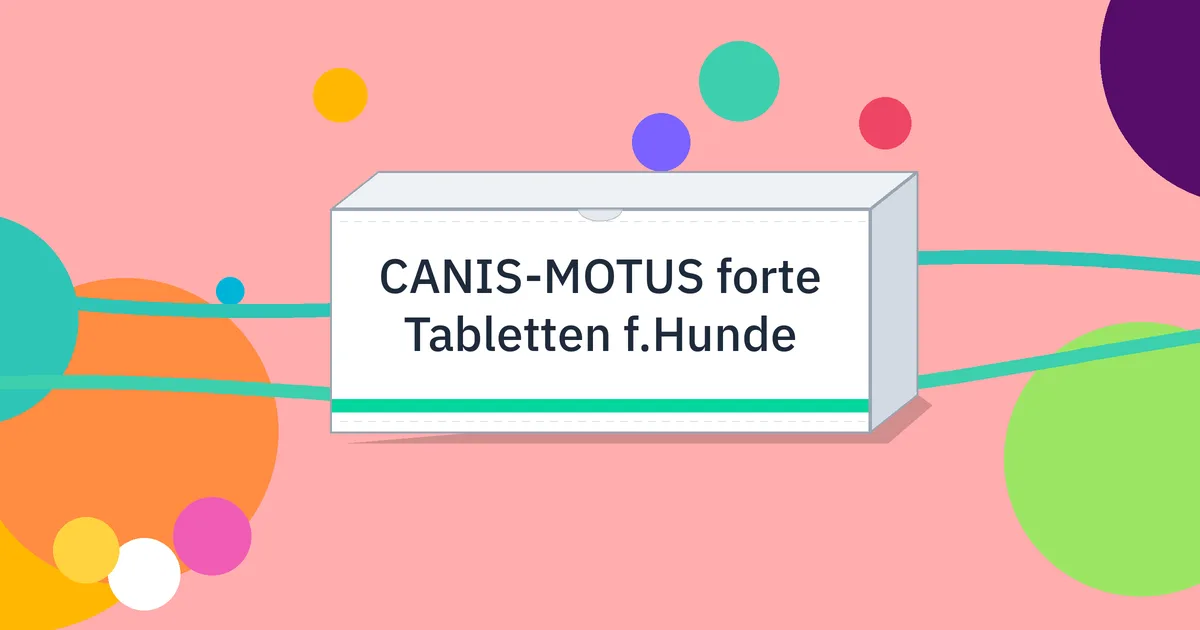 Symbolbild: Packung mit der Aufschrift CANIS-MOTUS forte Tabletten f.Hunde (PZN 13820259) – Verfügbarkeit und Bezug in Apotheken in Frankfurt am Main