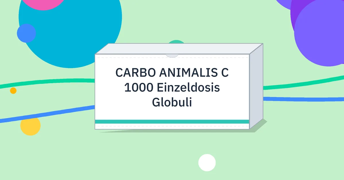 Symbolbild: Packung mit der Aufschrift CARBO ANIMALIS C 1000 Einzeldosis Globuli (PZN 01929844) – Verfügbarkeit und Bezug in Apotheken in Frankfurt am Main