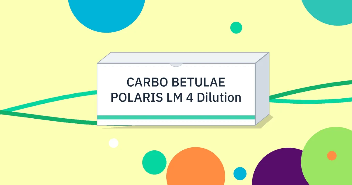 Symbolbild: Packung mit der Aufschrift CARBO BETULAE POLARIS LM 4 Dilution (PZN 13764118) – Verfügbarkeit und Bezug in Apotheken in Frankfurt am Main