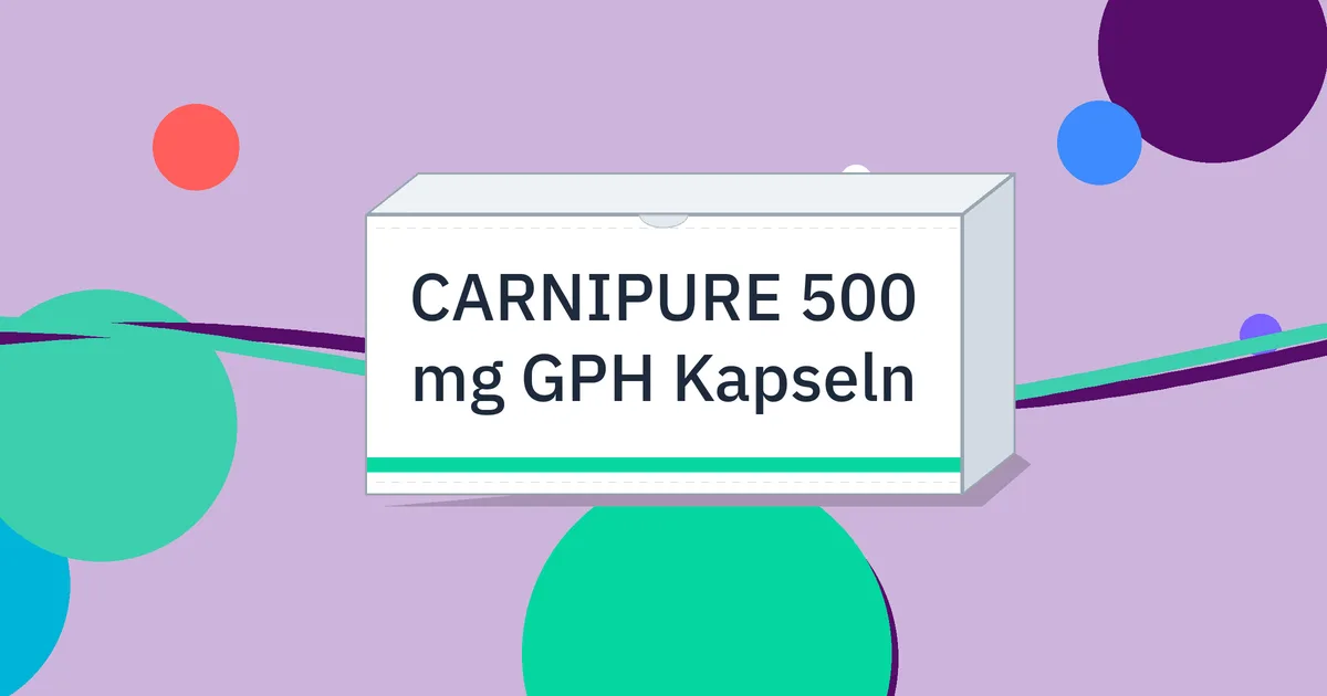 Symbolbild: Packung mit der Aufschrift CARNIPURE 500 mg GPH Kapseln (PZN 09115638) – Verfügbarkeit und Bezug in Apotheken in Frankfurt am Main