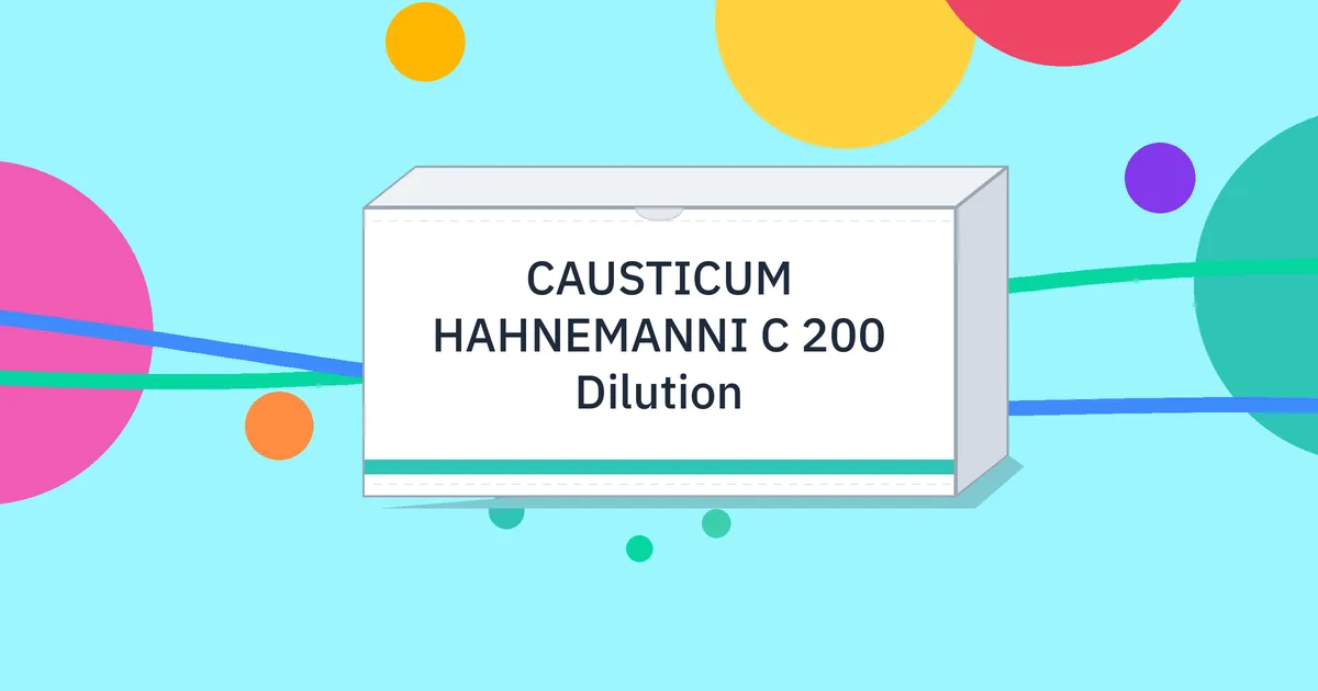 Symbolbild: Packung mit der Aufschrift CAUSTICUM HAHNEMANNI C 200 Dilution (PZN 07163751) – Verfügbarkeit und Bezug in Apotheken in Frankfurt am Main