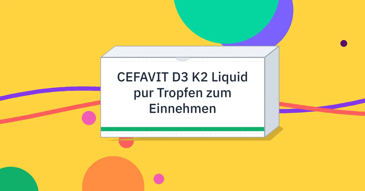 Symbolbild: Packung mit der Aufschrift CEFAVIT D3 K2 Liquid pur Tropfen zum Einnehmen (PZN 14218122) – Verfügbarkeit und Bezug in Apotheken in Frankfurt am Main