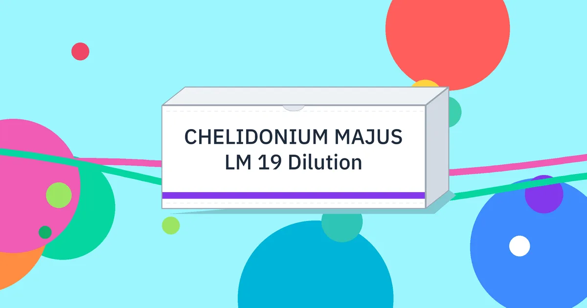 Symbolbild: Packung mit der Aufschrift CHELIDONIUM MAJUS LM 19 Dilution (PZN 12813010) – Verfügbarkeit und Bezug in Apotheken in Frankfurt am Main