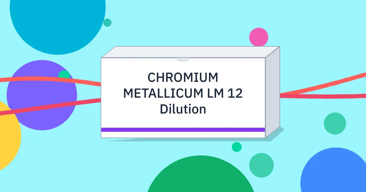 Symbolbild: Packung mit der Aufschrift CHROMIUM METALLICUM LM 12 Dilution (PZN 12817798) – Verfügbarkeit und Bezug in Apotheken in Frankfurt am Main