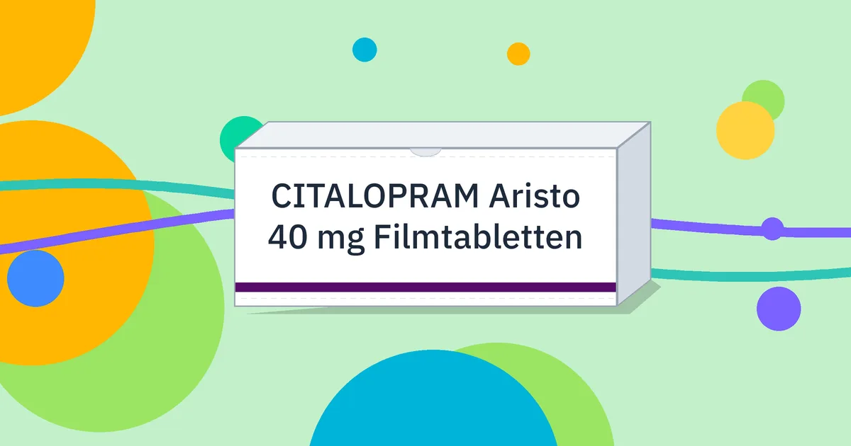 Symbolbild: Packung mit der Aufschrift CITALOPRAM Aristo 40 mg Filmtabletten (PZN 05028612) – Verfügbarkeit und Bezug in Apotheken in Frankfurt am Main