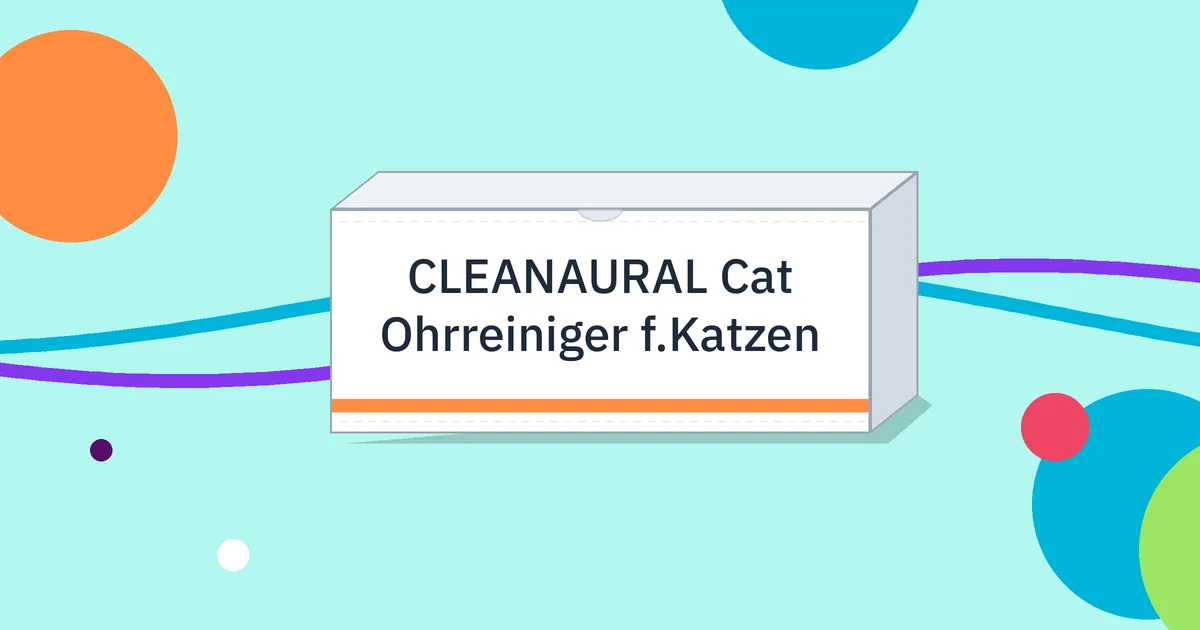 Symbolbild: Packung mit der Aufschrift CLEANAURAL Cat Ohrreiniger f.Katzen (PZN 20523728) – Verfügbarkeit und Bezug in Apotheken in Frankfurt am Main