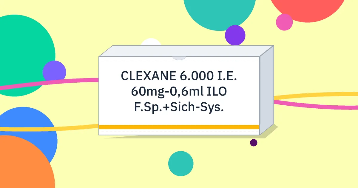Symbolbild: Packung mit der Aufschrift CLEXANE 6.000 I.E. 60mg-0,6ml ILO F.Sp.+Sich-Sys. (PZN 00577188) – Verfügbarkeit und Bezug in Apotheken in Frankfurt am Main