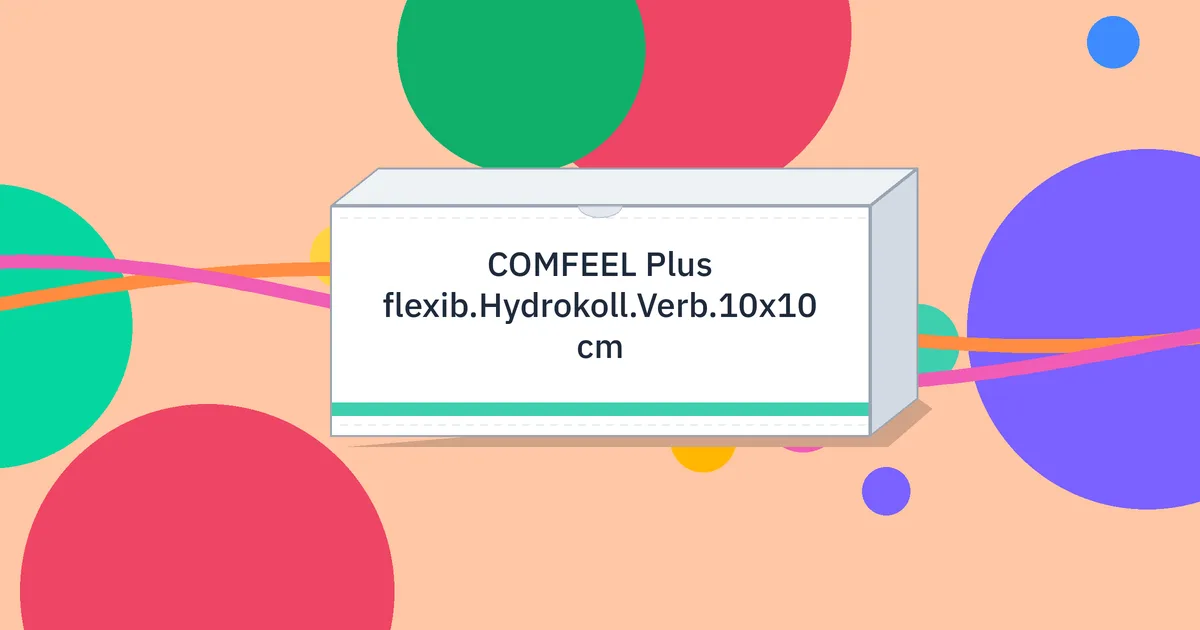 Symbolbild: Packung mit der Aufschrift COMFEEL Plus flexib.Hydrokoll.Verb.10x10 cm (PZN 13975430) – Verfügbarkeit und Bezug in Apotheken in Frankfurt am Main