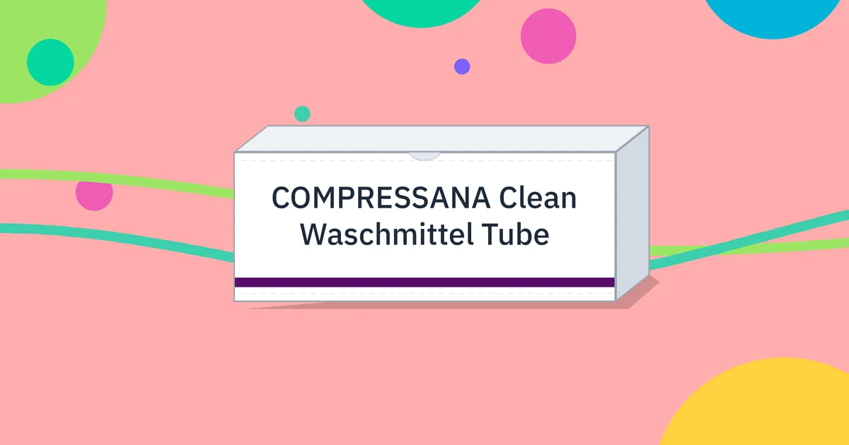 Symbolbild: Packung mit der Aufschrift COMPRESSANA Clean Waschmittel Tube (PZN 13360906) – Verfügbarkeit und Bezug in Apotheken in Frankfurt am Main