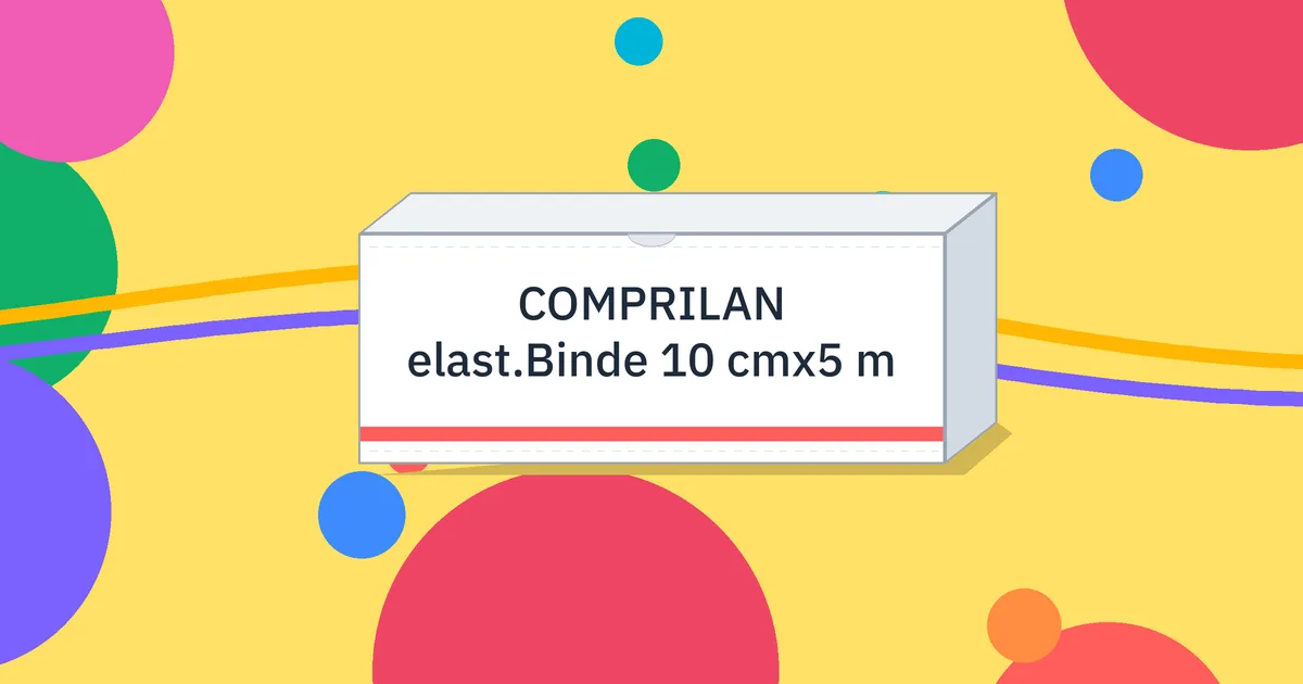 Symbolbild: Packung mit der Aufschrift COMPRILAN elast.Binde 10 cmx5 m (PZN 19814219) – Verfügbarkeit und Bezug in Apotheken in Frankfurt am Main