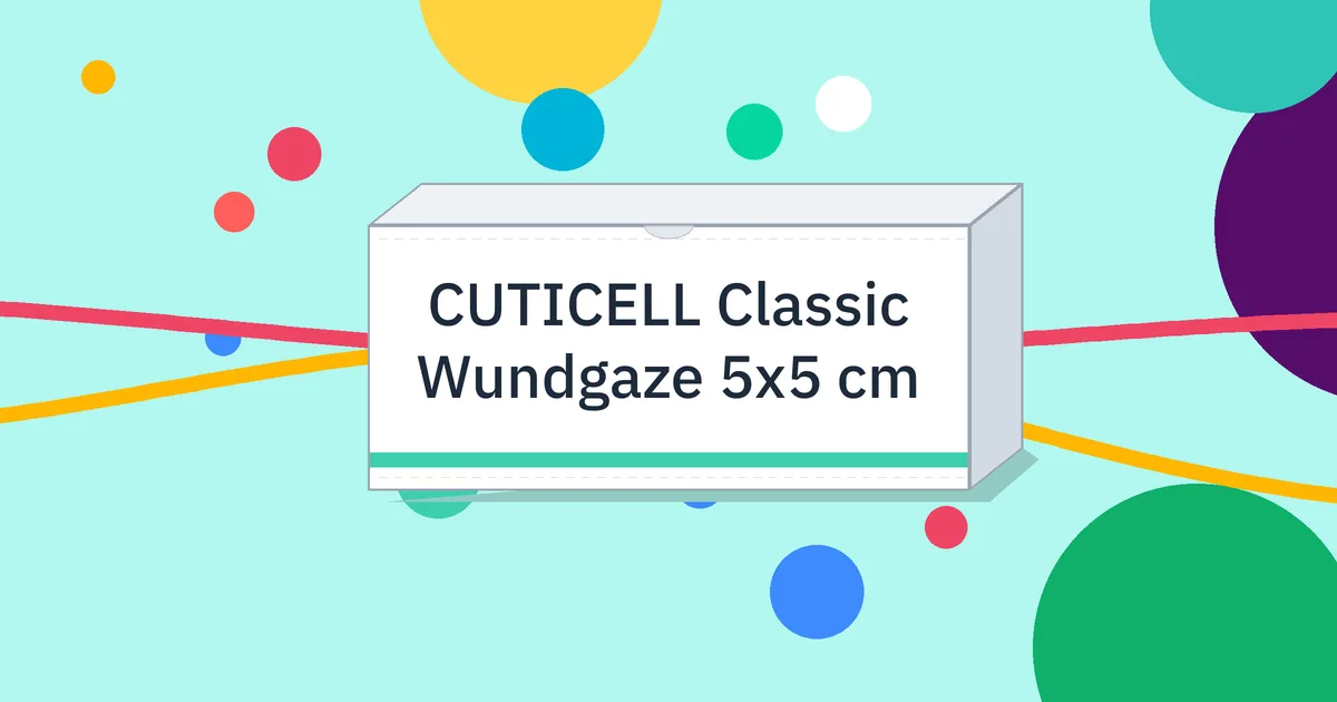 Symbolbild: Packung mit der Aufschrift CUTICELL Classic Wundgaze 5x5 cm (PZN 12655841) – Verfügbarkeit und Bezug in Apotheken in Frankfurt am Main