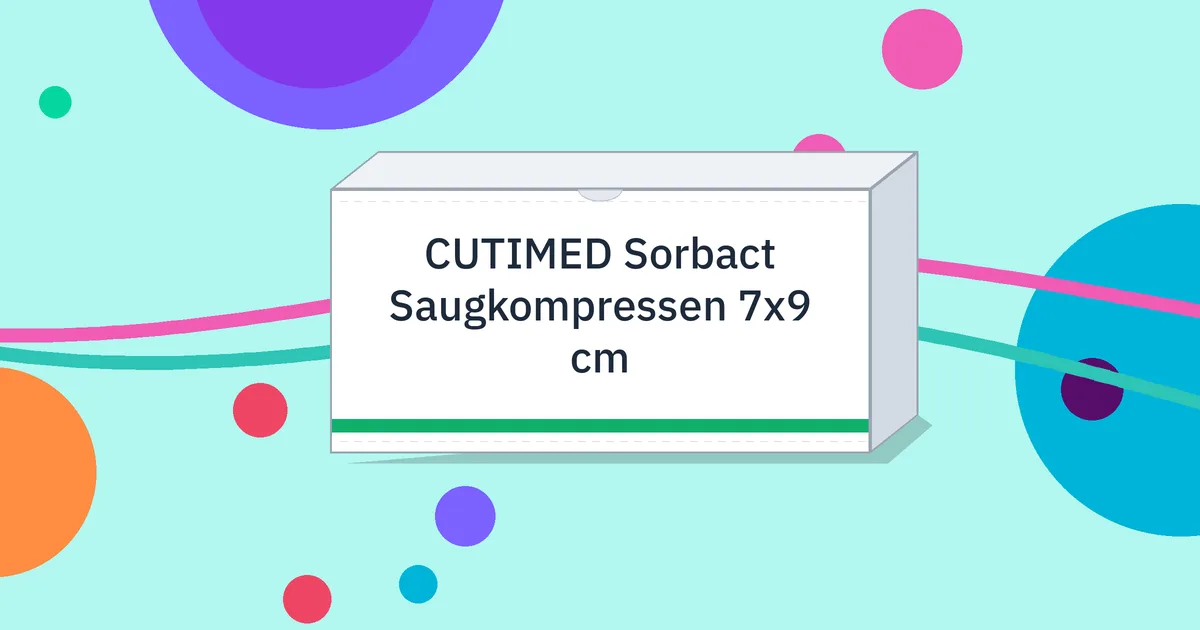 Symbolbild: Packung mit der Aufschrift CUTIMED Sorbact Saugkompressen 7x9 cm (PZN 19472753) – Verfügbarkeit und Bezug in Apotheken in Frankfurt am Main