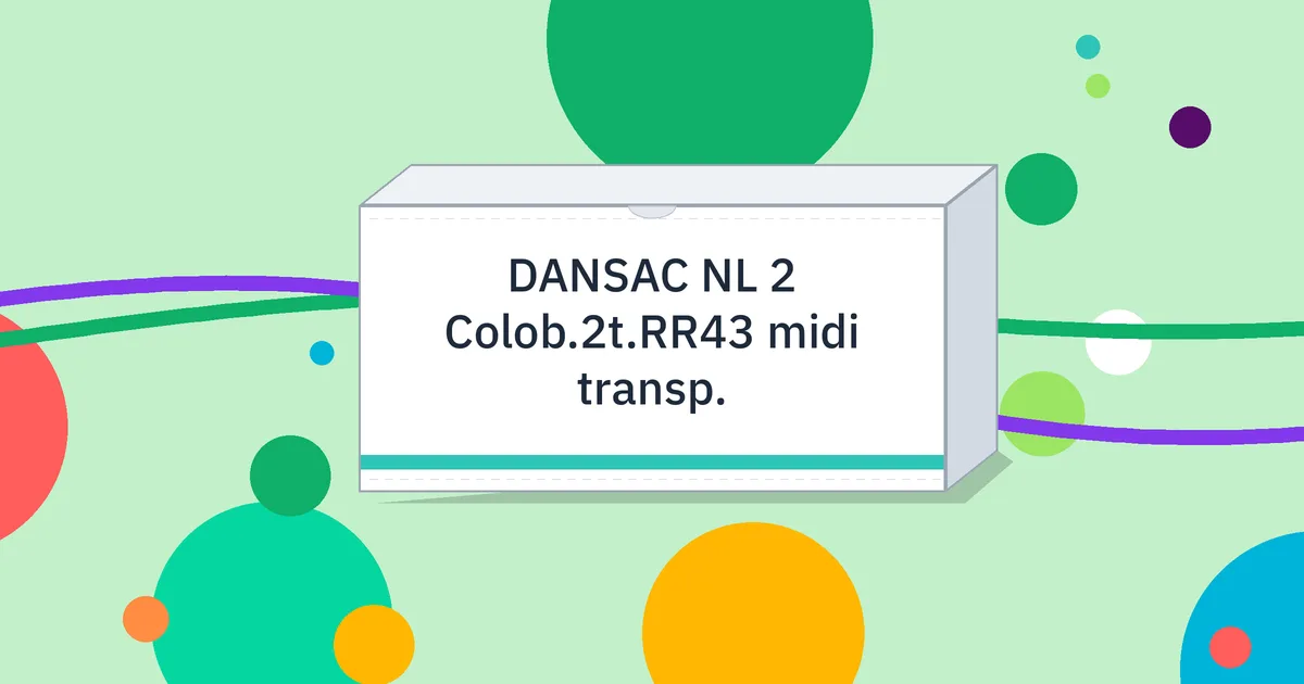 Symbolbild: Packung mit der Aufschrift DANSAC NL 2 Colob.2t.RR43 midi transp. (PZN 08843376) – Verfügbarkeit und Bezug in Apotheken in Frankfurt am Main