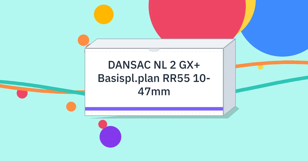 Symbolbild: Packung mit der Aufschrift DANSAC NL 2 GX+ Basispl.plan RR55 10-47mm (PZN 10920368) – Verfügbarkeit und Bezug in Apotheken in Frankfurt am Main