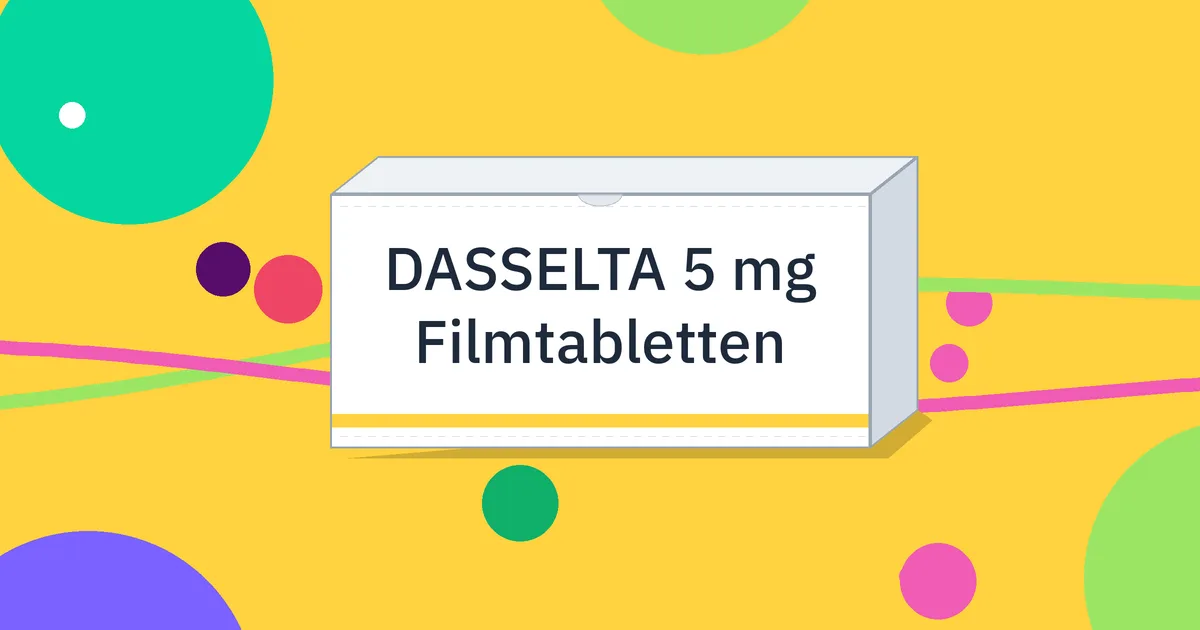 Symbolbild: Packung mit der Aufschrift DASSELTA 5 mg Filmtabletten (PZN 19216085) – Verfügbarkeit und Bezug in Apotheken in Frankfurt am Main
