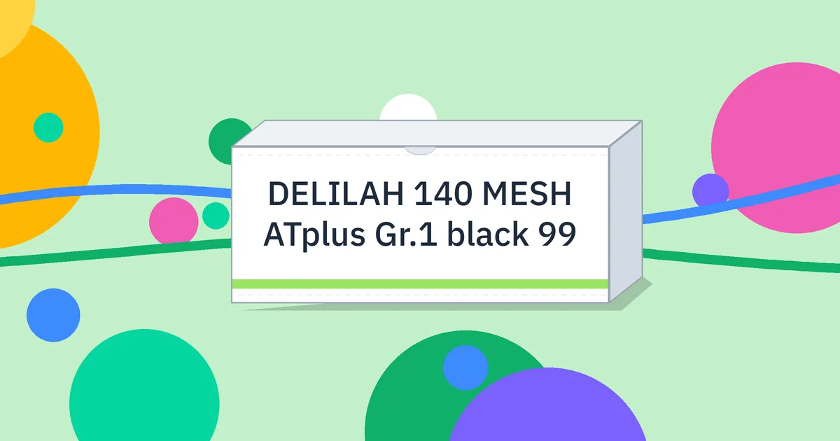 Symbolbild: Packung mit der Aufschrift DELILAH 140 MESH ATplus Gr.1 black 99 (PZN 13850237) – Verfügbarkeit und Bezug in Apotheken in Frankfurt am Main